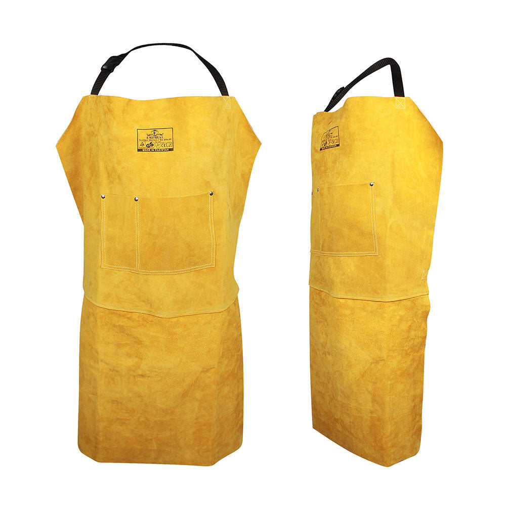 Empiral Golden Apron, Welding Apron, Golden Suede Leather ⋆ PPE-ONLINE